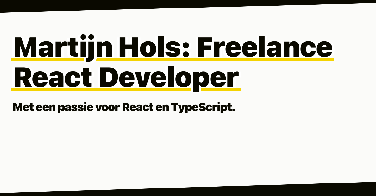 Martijn Hols: Freelance React Developer